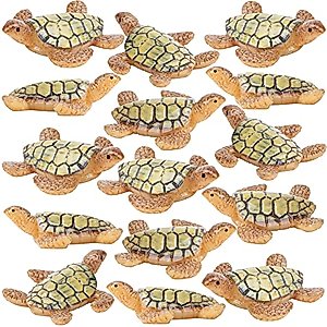 15 Pcs Miniature Sea Turtles Sea Turtle Figures Ocean Animal Figurines Mini Turtle Figurines for DIY Home Fairy Garden Office Fish Tank Birthday Party Favor Decorations