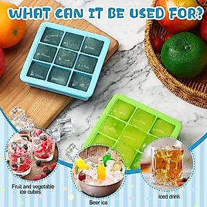 Hoolerry 4 Pcs Baby Food Storage Container Silicone Baby Food Freezer Tray with Clip on Lid, Baby Food Trays for Freezing for Freezing Baby Food Breast Milk Fruit Purees Vegetables