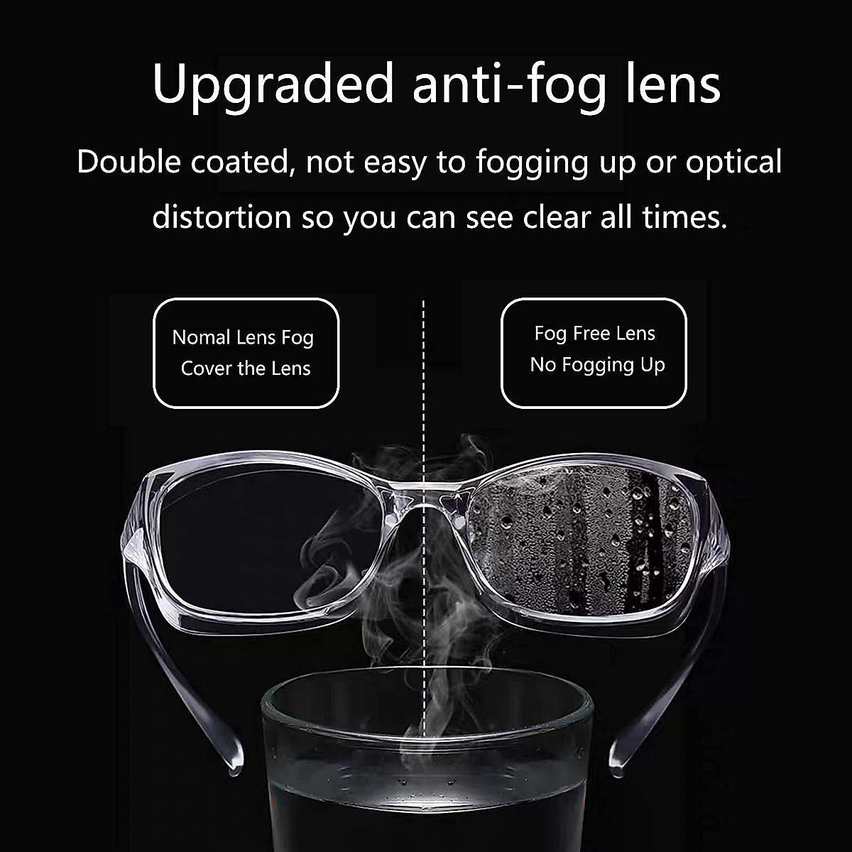 AIMADE Safety Glasses Goggles Anti Fog Stylish Protective Goggles Eyewear Blue Light Blocking Glasses for Men/Women (Clear grey)