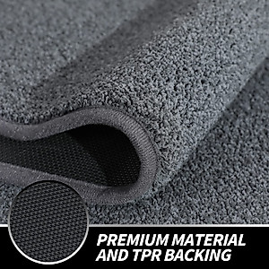 LINLA Indoor Doormat-Super Absorbs Mud Mat, Washable Non-Slip Clean Door Carpet for Outside Front Door Inside Dirt Trapper Mats Shoes Scraper, 30x18 Inches Gray