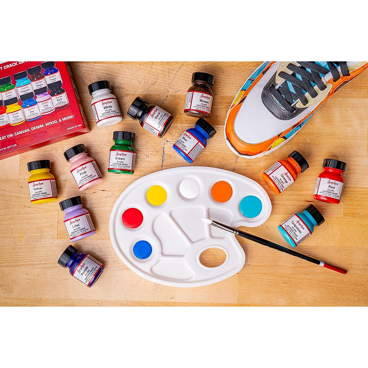 Angelus Leather Paint Starter Kit Set of 12 1 Ounce Bottles