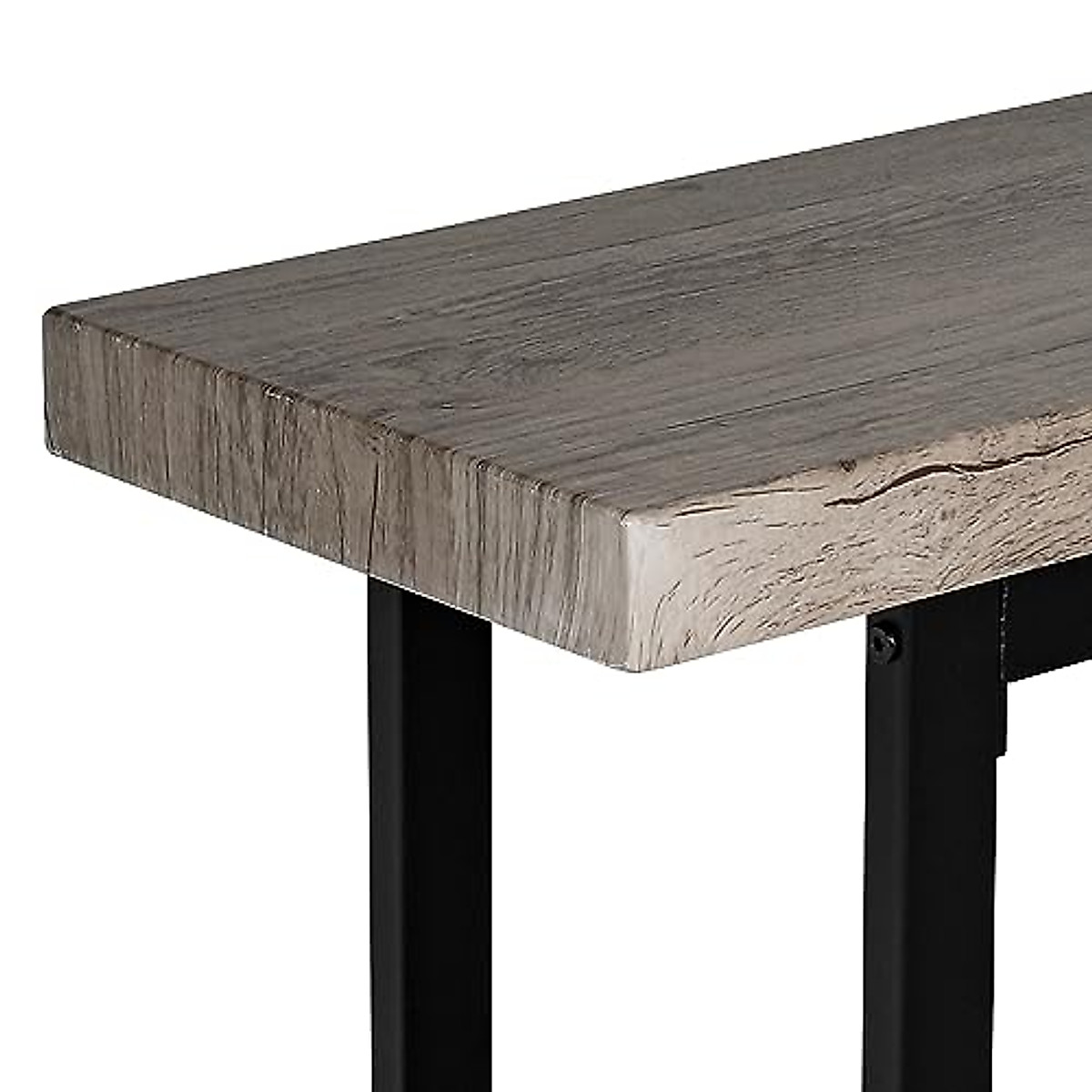 STHOUYN 59” Dining Bench Pair of 2 for 6-8 Person, Farmhouse Indoor Kitchen Table Benches, Bed Bench, Industrial Shoe Bench, Entryway Benches (Grey 2pcs)