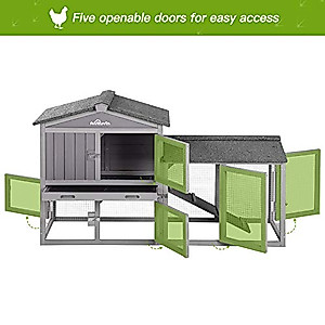 GUTINNEEN Rabbit Hutch Outdoor Bunny Cage Indoor,Extensible Chicken Coop with Large Run Space - No Leak Plastic Tray