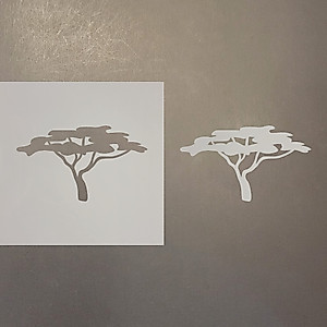 African Tree Reusable Mylar Stencil - Art Craft Supplies 4 Inch