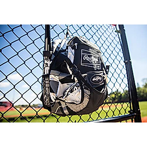 Rawlings | REMIX Baseball & Softball Equipment Bag | T-Ball / Rec / Travel | Backpack - Black
