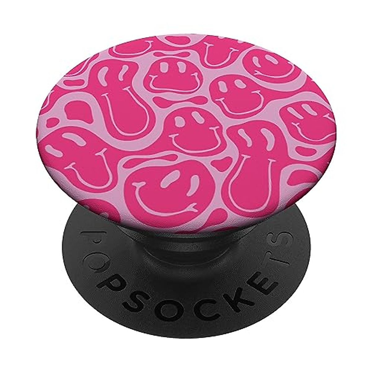 aesthetic trippy pink liquid swirl dripping smile face PopSockets Standard PopGrip
