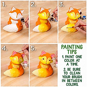 Creative Roots Paint Your Own Fox, DIY Fox, Kids Painting Set, Creativity for Kids, Ceramic Painting Kit for Kids, Ceramics to Paint, Paint Your Own Ceramic, Ages 5+