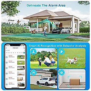 AlkiVision Security Cameras Wireless Outdoor - 2K HD Color Night Vision AI Motion Detection WiFi Wireless Cameras for Home Security, Spotlight Siren Alarm with 2-Way Audio, 7-Day Cloud/SD Storage