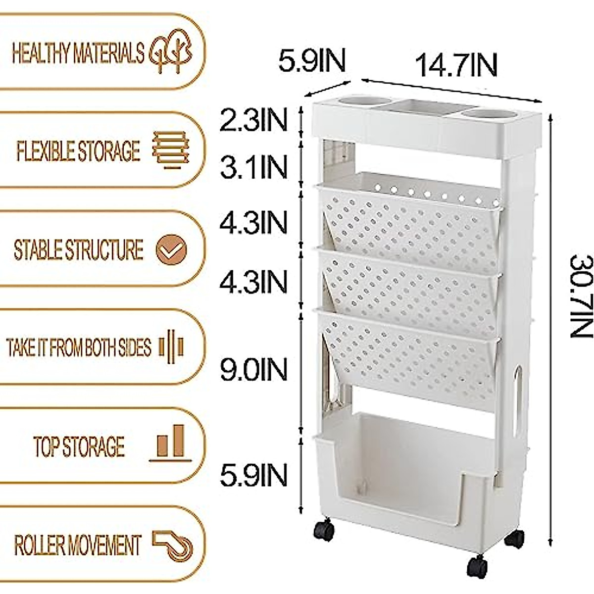 Bookshelves and Bookcases on Wheels: Rolling File Folder Rack & Office Shelf Organizer - Movable Bookshelf for Kids Room, Home School Classroom & Bedroom-Desk Organizers and Storage to Organize Home