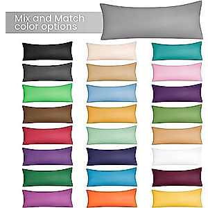 EVOLIVE Ultra Soft Microfiber Body Pillow Cover/Pillowcases 21"x54" with Hidden Zipper Closure (21"x54" Body Pillow Cover, White)