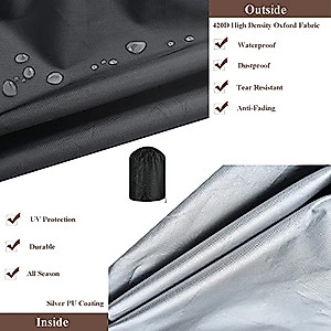 Flymer Charcoal Grill Cover Round Waterproof BBQ Grill Cover 30 Inch for Weber Charcoal Grill