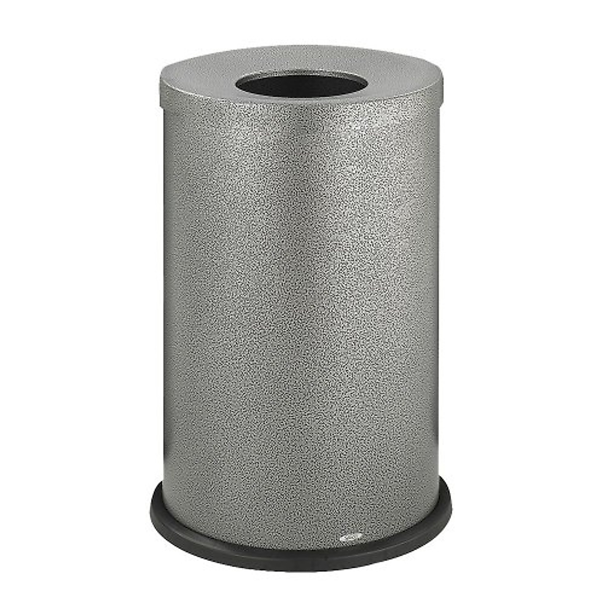 Safco 9677Nc Open-Top Waste Receptacle Round Steel 35Gal Black Speckle