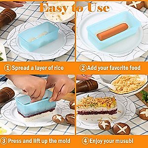 Spam Musubi Mold, Spam Slicer Musubi Maker Kit Onigiri Musubi Mold, Egg Cutter for Boiled Eggs, Cheese Strawberry Apple Luncheon Meat Hot Dog Slicer