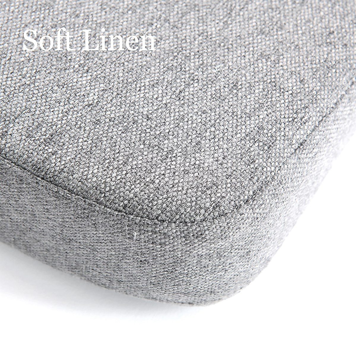 Eiury Kitchen Chair Cushion - 17"x16.5" Indoor Chair Pad with Ties for Dining Chairs - Non-Slip U-Shaped Rubber Back - Machine Washable Seat Cover - Grey