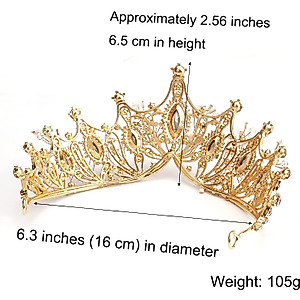 Women Baroque Queen Crown, Gold Princess Tiaras and Crowns Wedding Tiara and Crown for Bride Crowns for Women Adult and Girls - Prom Birthday Halloween