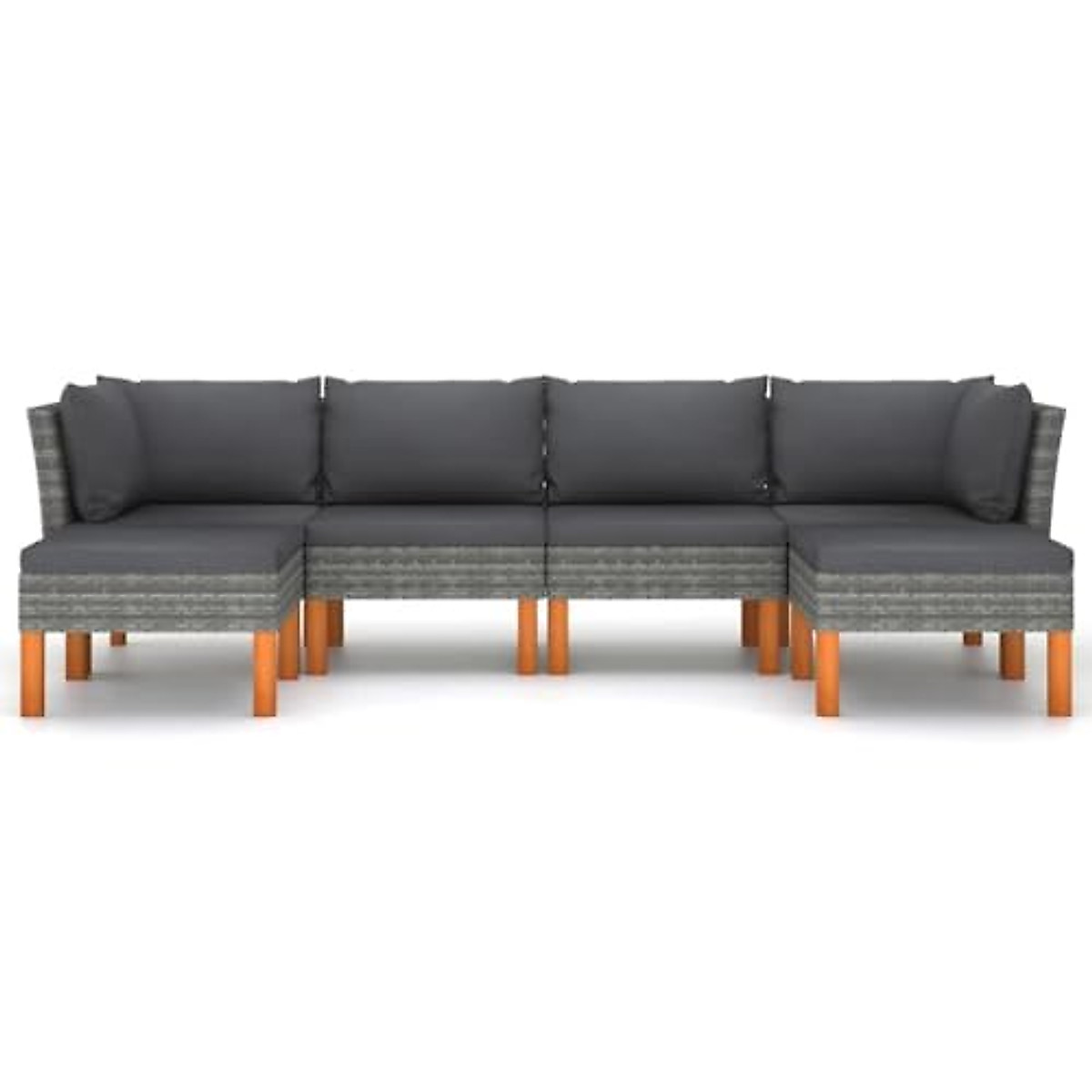 khalery [New Lounge Set - 4-Piece Outdoor Furniture Poly Rattan Set with Gray Cushioned Sofa Weather-Resistant Conversation Set for Garden Poolside Balcony - Stylish and Durable-Gray