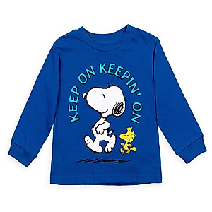 Peanuts Snoopy Charlie Brown and Friends Little Boys 2 Pack T-Shirt Blue/Grey 7-8