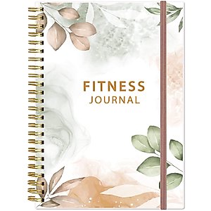 Simplified Fitness Journal for Women & Men,A5 Workout Journal/Planner Daily Exercise Log Book to Weight Loss, Gym, Muscle Gain, Bodybuilding Progress, 5.8"x8.3", Pink Flower