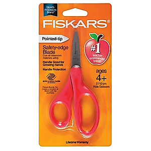 Fiskars 194300-1063 Back to School Supplies, Kids Scissors Pointed-tip, 5 Inch, Color Received May Vary