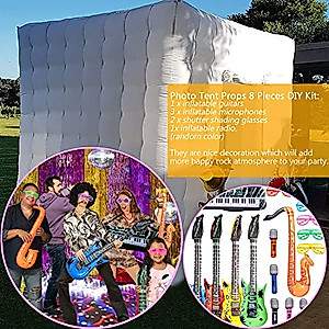 Inflatable Photo Booth Enclosure, 8.2 x 8.2ft Portable 16 Colors LED Dimmable Shooting Photobooth Tent Kit with 2 Doors and Inner Air Blower, Remote Controller, Carry Bag