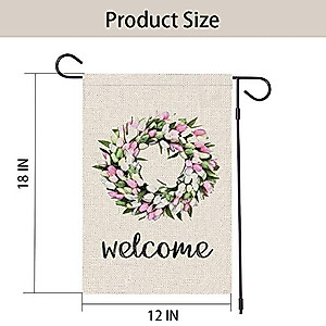 Outdoor Garden Flag, Welcome Garden Flag 12 x 18 Inch, Garden Flag Banner Flag, Garland-The maximum width of the flag used for outdoor garden lawns is 12.5 inches