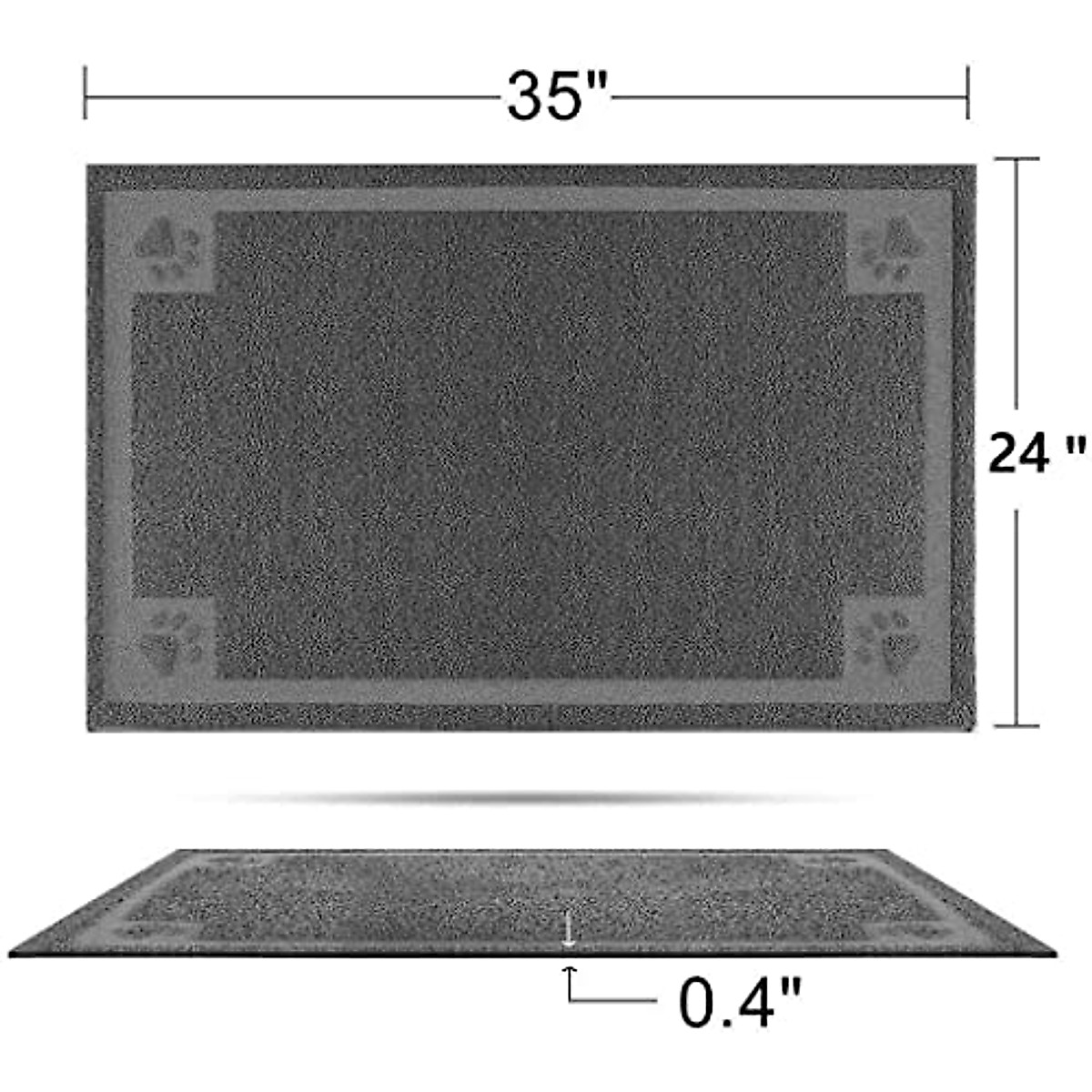 SHUNAI Dog Mat for Food and Water Under Bowl and Feeder, 35 x 24 Inches Large Dog Bowl Life Food Pet Mats for Dogs and Cats, Silicone Non Slip for Floors, Easy to Clean