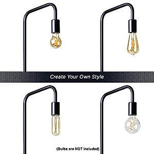 O’Bright Industrial Floor Lamp for Living Room, 100% Metal Lamp, UL Certified E26 Socket, Minimalist Design for Decorative Lighting, Stand Lamp for Bedroom/Office/Dorm, ETL Listed, Black