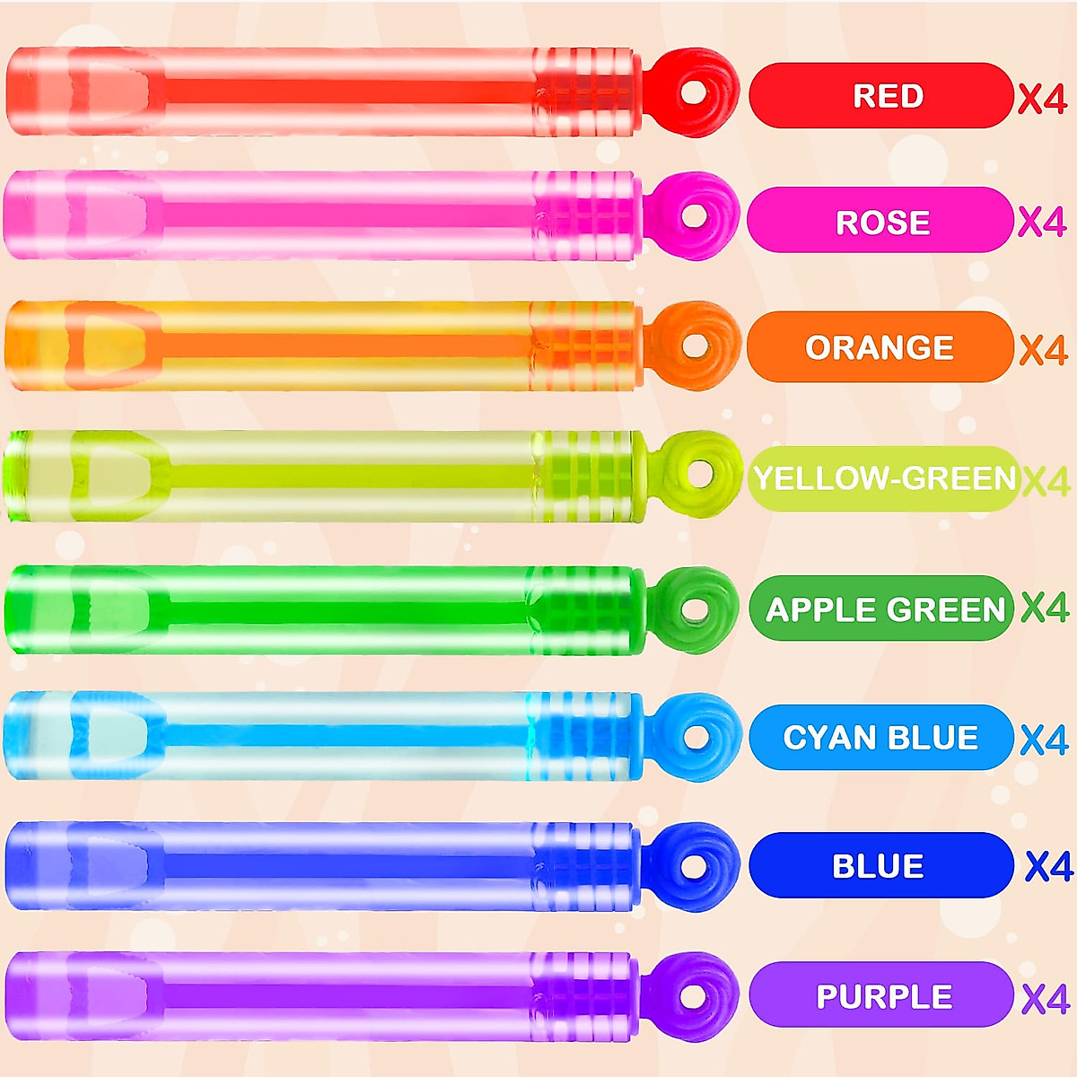 Kids Party Goodie Bag Stocking Stuffer Fillers for Toddlers, 32 Pack Mini Bubble Wand Toys Gifts for Kids, Small Christmas Pinata Birthday Party Favors Supplies, Camping Classroom Prizes Treats