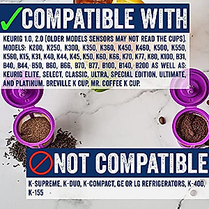 Reusable Cups Compatible with K Cups Keurig 2.0 & 1.0 Brewers Easy To Use Refillable Single Cup Coffee Filters - Eco Friendly Stainless Steel Mesh Filter - Check for Compatibility (4 Pack - Pink)