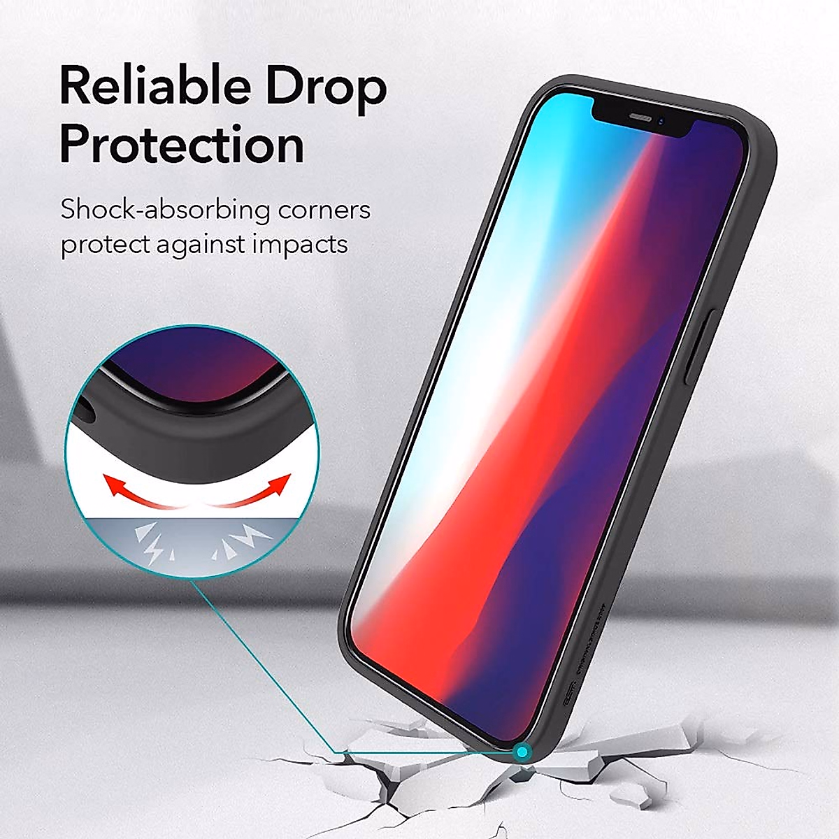 ESR Air Armor Designed for iPhone Mini Case [Shock-Absorbing] [Scratch-Resistant] [Military Grade Protection] Hard Polycarbonate + Flexible Polymer Frame for iPhone 2020 5.4" – Translucent Black