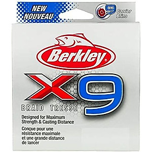 Berkley x9 Braid Superline, Crystal, 100lb test | 131 lbC | 59.7kg, 2188yd | 2000m Fishing Line, Suitable for Freshwater and Saltwater Environments