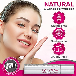Botanika Life Natural Eyelash Growth Serum & Eyebrow Growth Serum | Lash Serum for Eyelash Growth | Eyebrow Serum to Grow Brows, Making them Longer & Thicker | Made in USA - 6ml