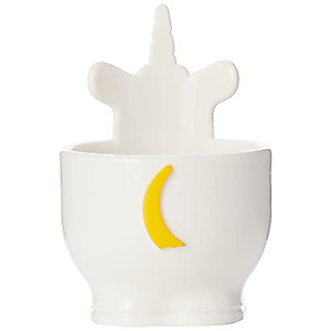 MSC International Joie Unicorn Hard Boiled Egg Cup Holder with Spoon, 2-Piece Set, One Size, White