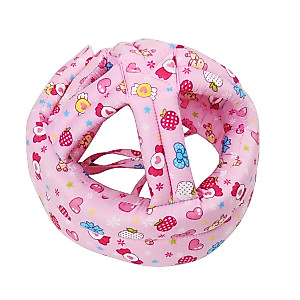 FLYPARTY Adjustable Infant Baby Toddler Protective Hat Helmet Safety Cap (Red Sweets)