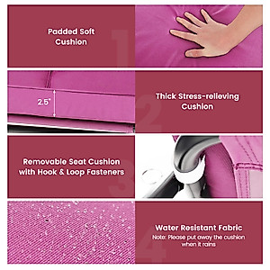 Tangkula 3 Person Porch Swing, 2-in-1 Convertible Patio Swing Bed with Removable Cushions, Solid Steel Structure, Outdoor Swing with Adjustable Canopy for Backyard, Balcony, Poolside (Wine)