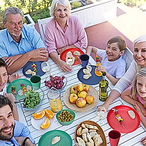 Dhnvcud 18-Piece Plates and Bowls Sets,Wheat Straw Dinnerware Sets for 6,Unbreakable Plastic Dinnerware Set,Reusable Plates,Bowls and Cups,Plastic Dishes Set for Kitchen,Outdoor Camping,RV