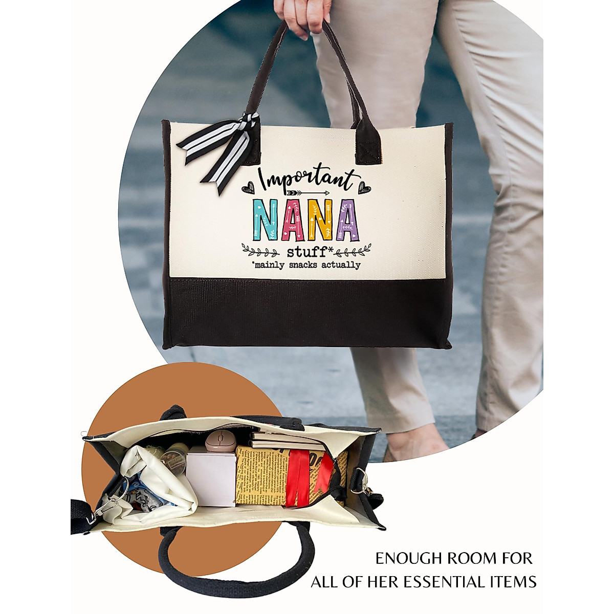 Gifts for Grandma - Gifts for Grandma Birthday Unique, Nana Birthday Gifts - Christmas Gifts for Grandma, Nana Christmas Gifts - Grandmother Gifts, Nana Gifts, Grandma Gift Ideas - Canvas Tote Bag