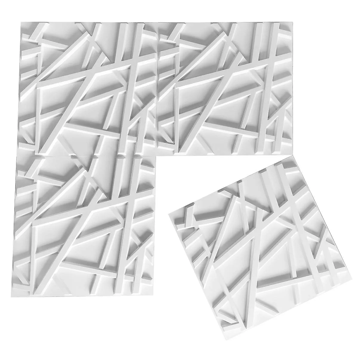 Art3d 19.7" x 19.7" (Pack Of 12) Wall Panel Stripes , White