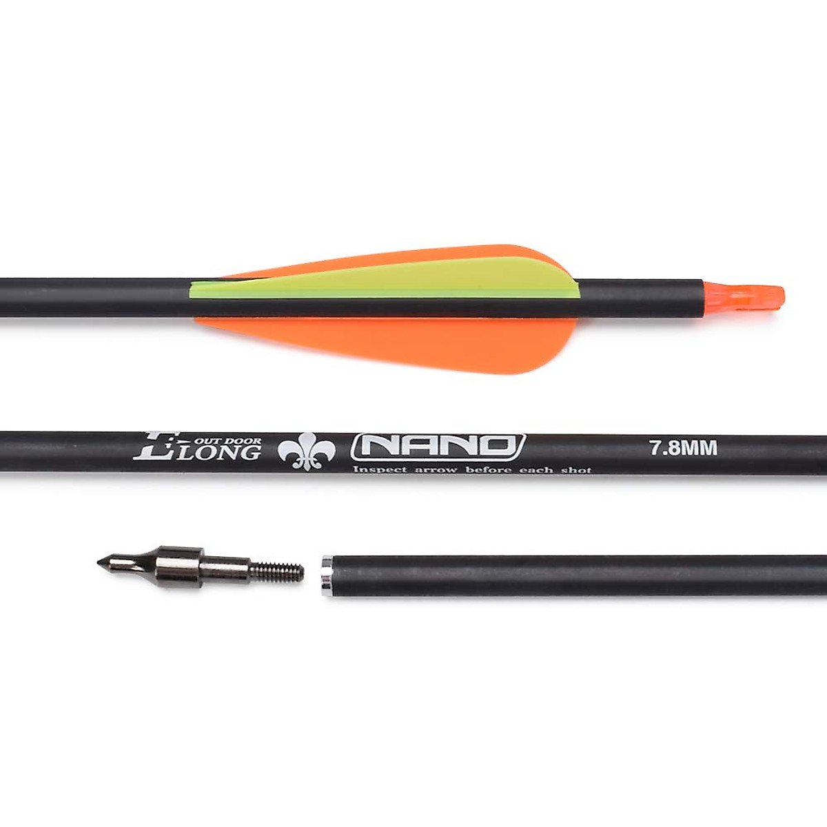 Hunter Ian Archery Carbon Arrow Hunting Arrows 28 Inch with 100 Grian Removable Tips for Compound Bow & Recurve Bow Practice Shooting (Pack of 12)