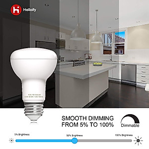 helloify Dimmable R20/BR20 LED Flood Light Bulb, 7W, 50W Equivalent, 5000K Daylight White, 600lm Each, Energy Saving Lamp for Office/Home, E26 Screw Base, 6 Count (Pack of 1)