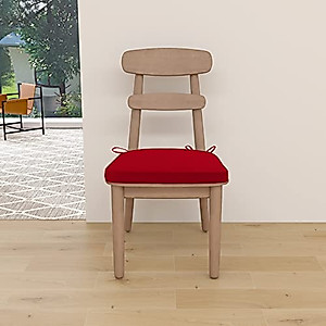 Focuprodu Set of 4 Pack Kitchen Chair Cushions.17x16 Inchs Soft Indoor/Outdoor Chair Cushions for Kitchen Dining Chairs,Office Chair,Removable and Replaceable Outdoor Seat Cushions. (Red)