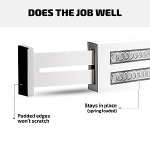Bambüsi 4 Pack Drawer Divider - Bamboo 2.6" High, 12.5-17" Adjustable Drawer Organizers for Clothes, Expandable Dresser Separators in Bedroom/Bathroom/Kitchen/Office Organization and Storage (White)