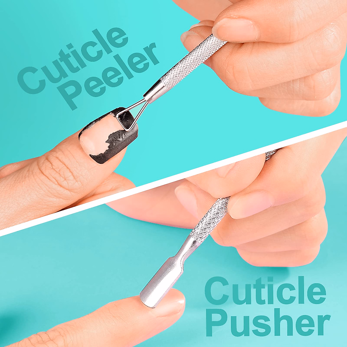 Teenitor Nail Gel Remover Tools Kit with Nail Remover Clips, Nail Remover Pads, Cuticle Oil, Nail Brushes, Nail File Buffer Block, Cuticle Peeler, Cuticle Pusher