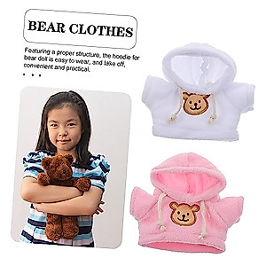 Toyvian 2pcs Carebear Accessories Plush Baby Doll Miniture Decoration Bear Doll Clothes Replaceable Bear Doll Clothes Decorative Bear Hoodies Babydoll Baby Clothes Clothing Bear