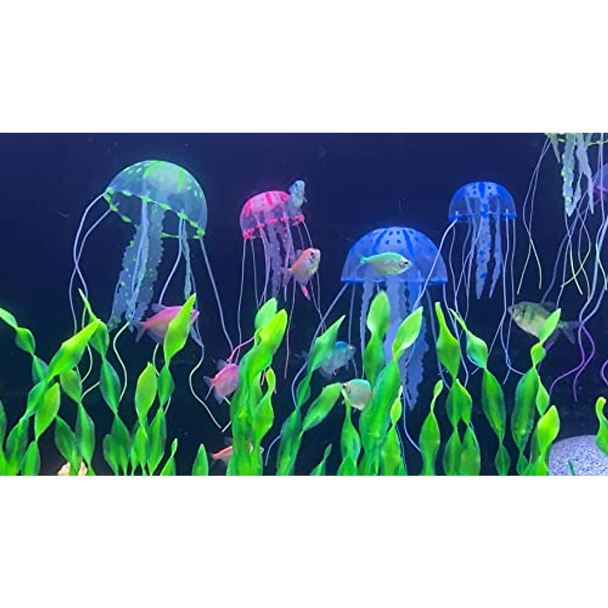 BEGONDIS 18Pcs Artificial Jelly Fish Artificial Aquarium Plants Plants Set, Fake Aquatic Plastic Plants Artificial Fish Tank Plants for Aquarium Decorations