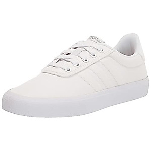 adidas Women's Vulc Raid3r Skate Shoe, White/White/Silver Metallic, 9