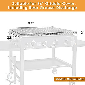 Blackstone Griddle Cover 36 inch, Fits 36” Blackstone Griddle Cover,Griddle Lid, Flat Top Grill Griddle Hard Cover, Griddle Accessories, Aluminum + SS304, Silver, Rust, Dust and Weather-Proof