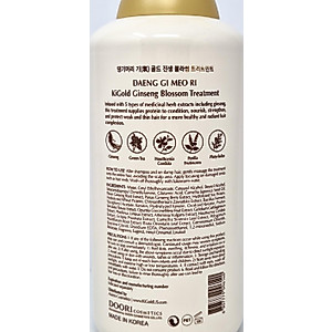 Daeng Gi Meo Ri - Ki Gold Ginseng Blossom Shampoo & Treatment Set, Real Ginseng Inside, Herbal Shampoo, Hair Growth, Preventing Hair Loss, 710ml each