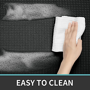 DEXI Kitchen Rugs Anti Fatigue Cushioned Comfort Standing Mats 2 Pieces Set Waterproof Runner Mats Easy to Clean 17"x59"+17"x79" Black