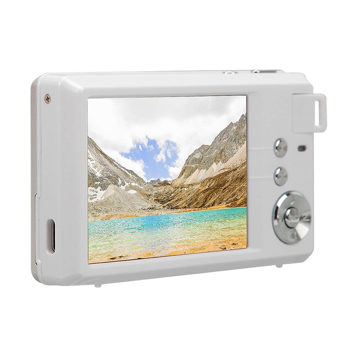 HD Digital Camera, 3.0 Inch LCD Screen AntiShake Compact Digital Camera Electronic Shutter Intuitive Buttons with Hand Strap for Teens for Camping (White)